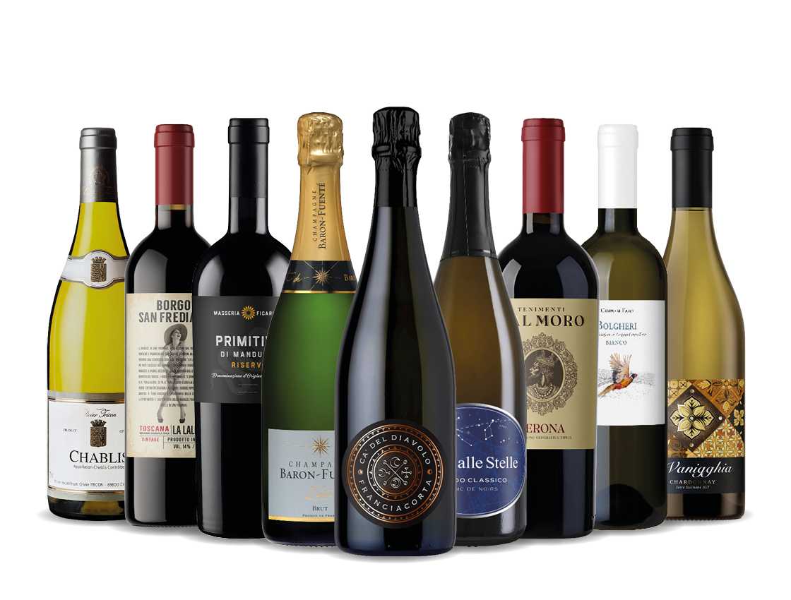 Red, white and sparkling wines, 9 bottles At Black Friday prices!
