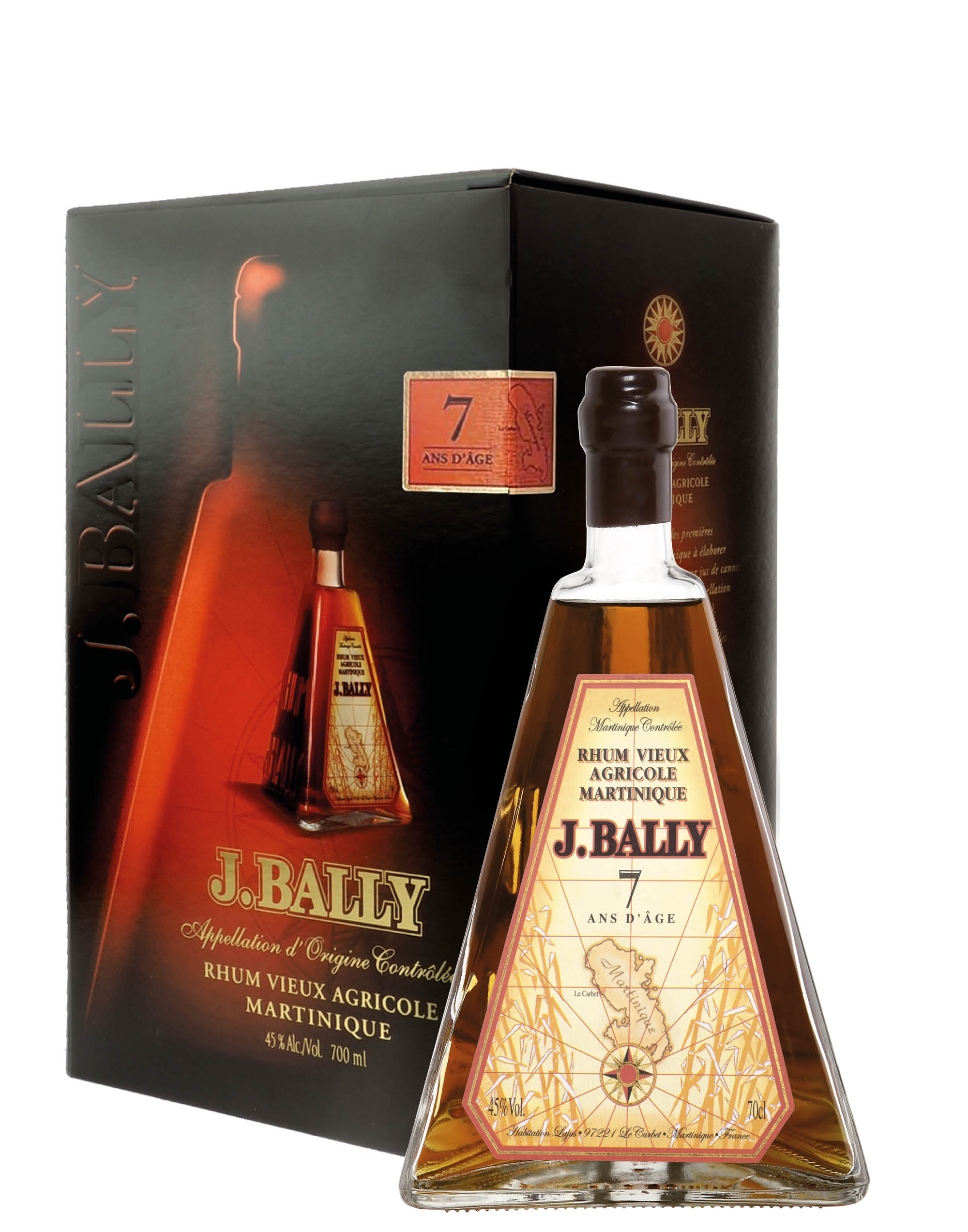Martinique AOC 7 Year Old Rhum Vieux Agricole J. Bally 0,7 ℓ, Gift box