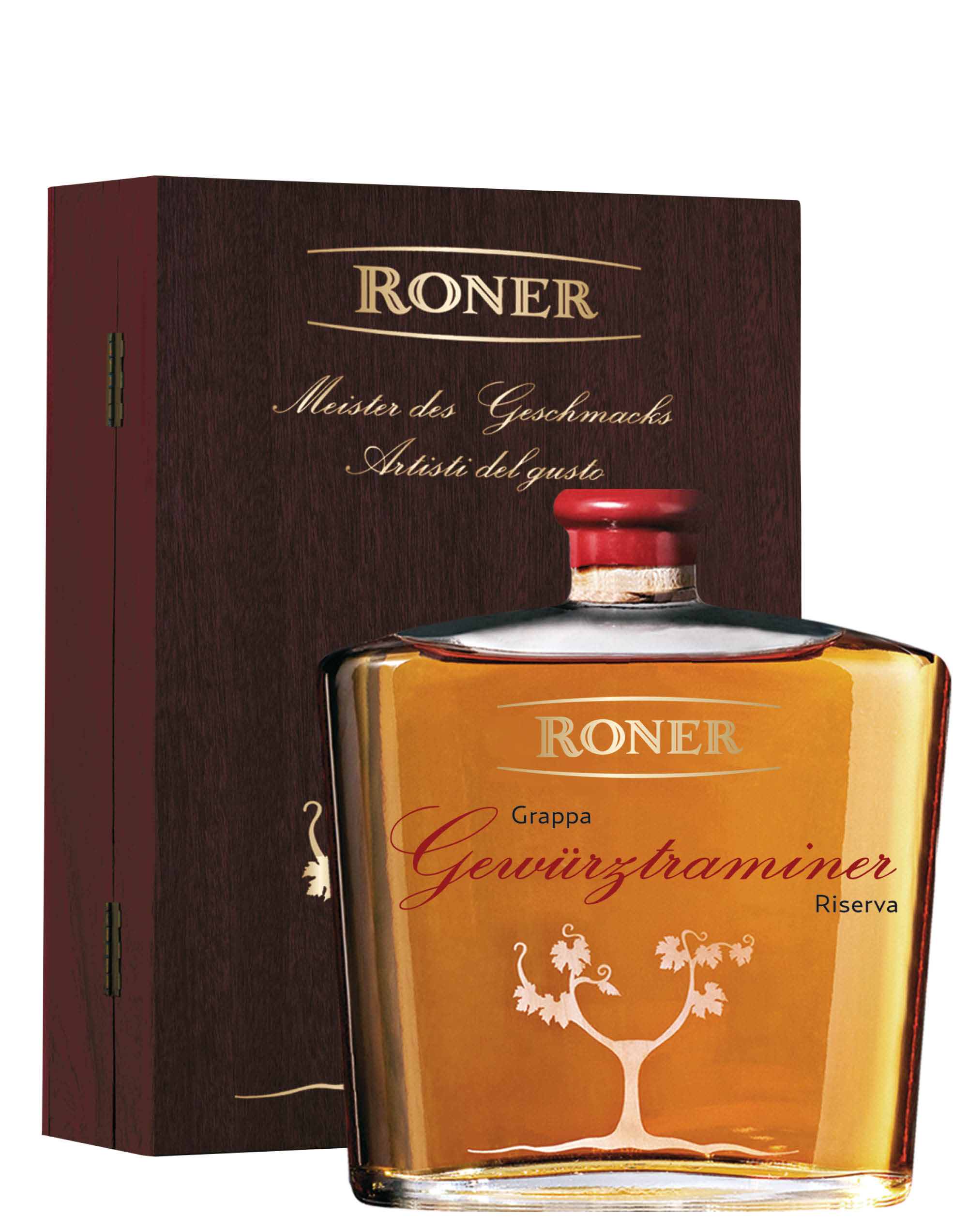 Grappa Gewürztraminer Riserva Roner 0,7 ℓ, Cofanetto