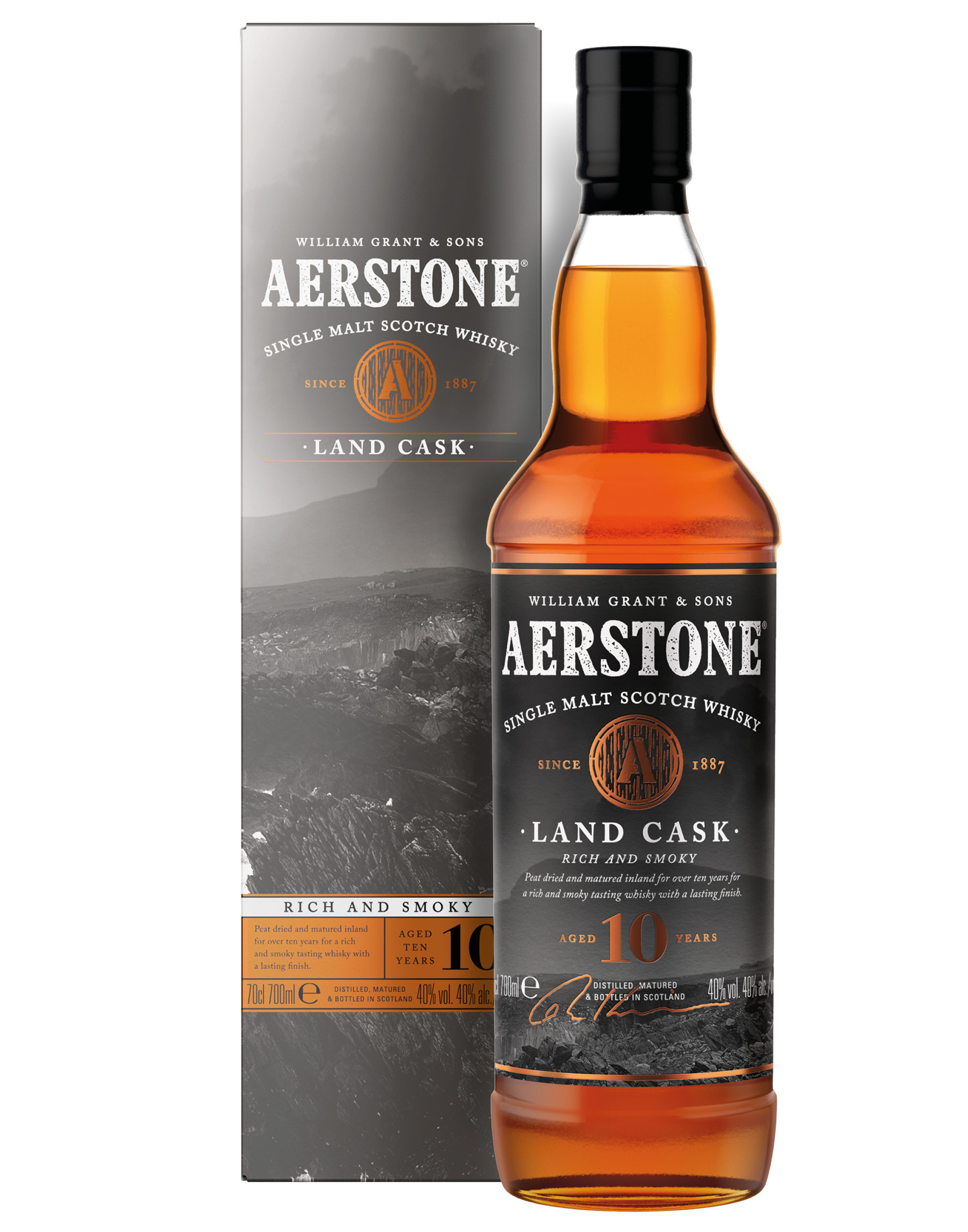 Single Malt Scotch Whisky Aged 10 Years Land Cask Aerstone 0,7 ℓ, G...