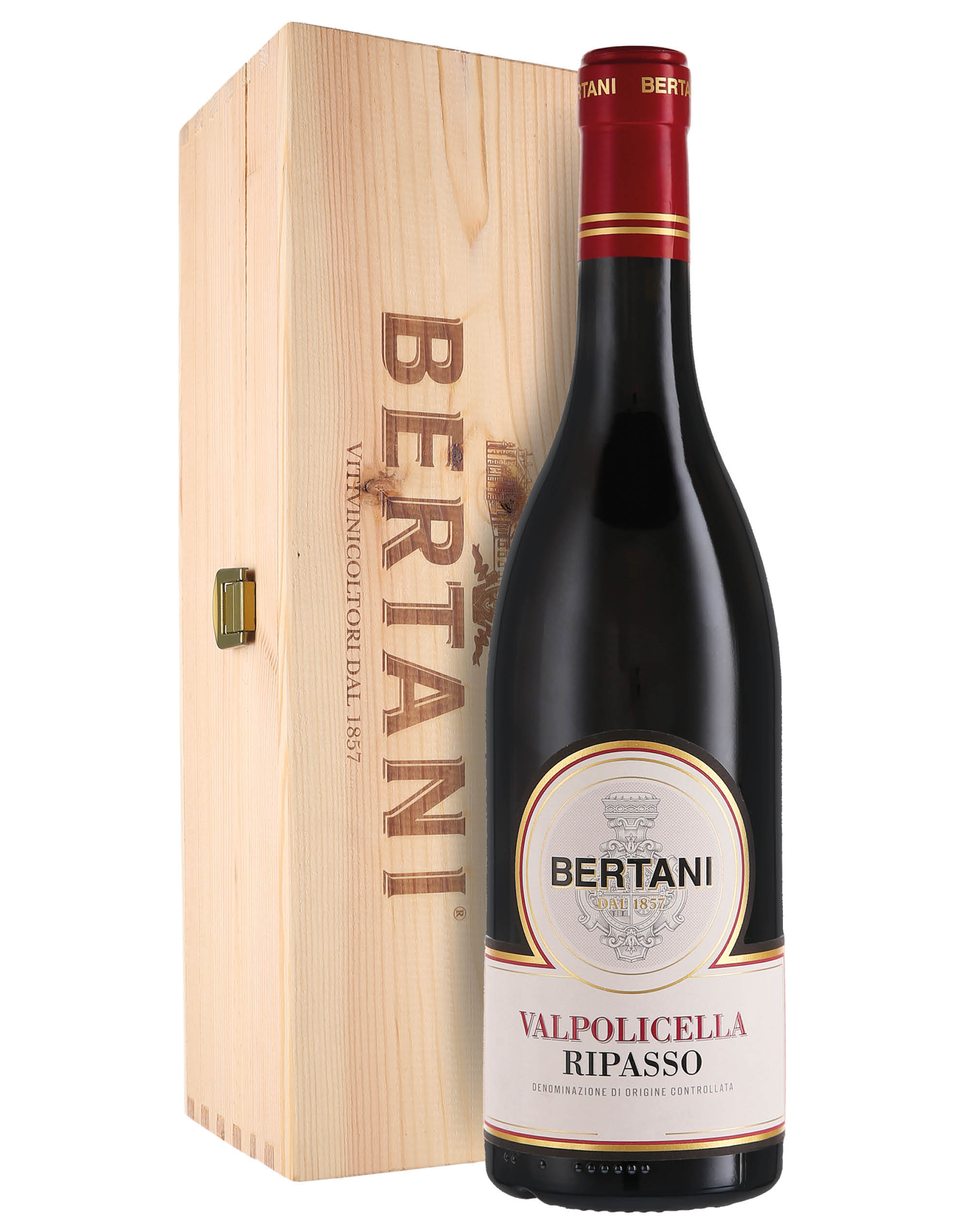 Valpolicella Ripasso DOC Bertani 2021 0,75 ℓ, Caisse bois