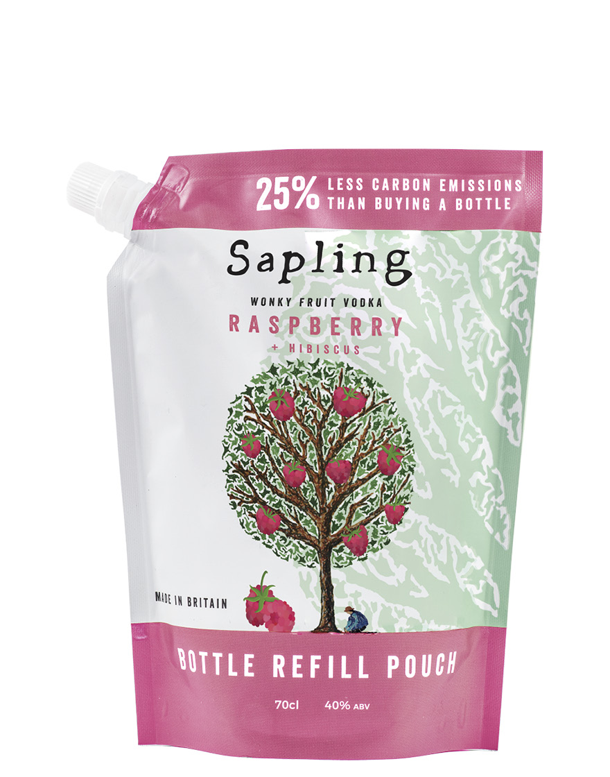 Wonky Fruit Vodka Raspberry + Hibiscus Sapling 0,7 ℓ, Refill Pouch