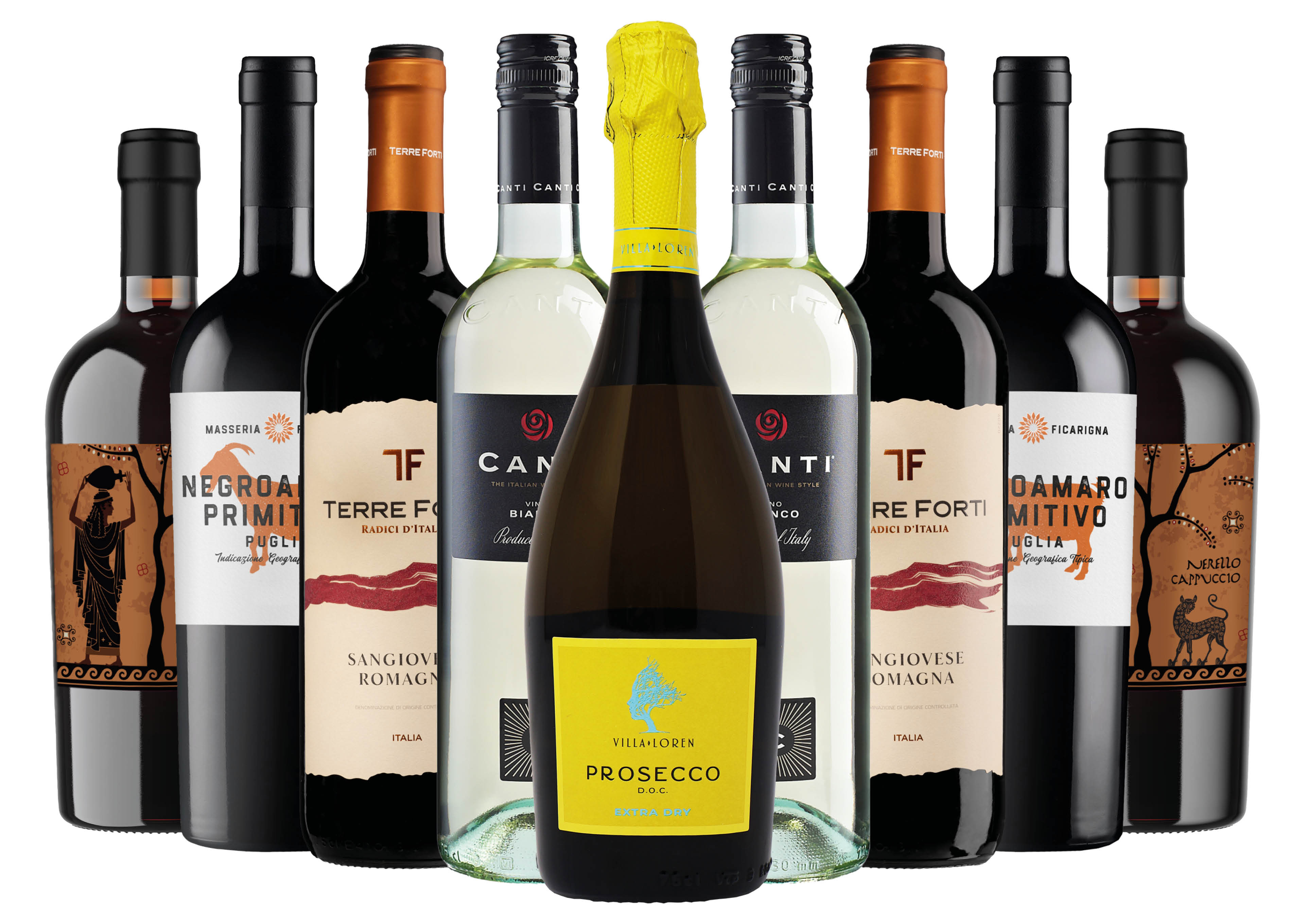 Italienska julfynd 9 st. 0,75 ℓ flaskor