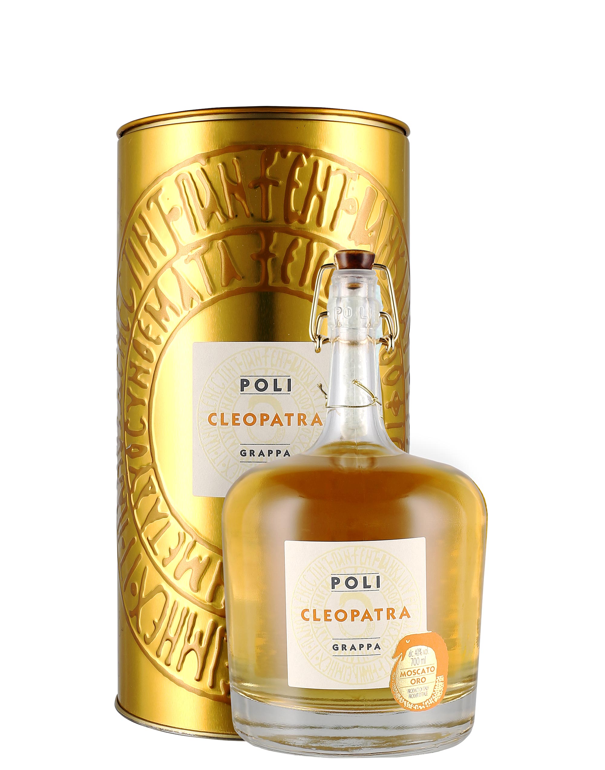 Grappa Moscato Oro Cleopatra Poli 0,7 ℓ, Astucciato